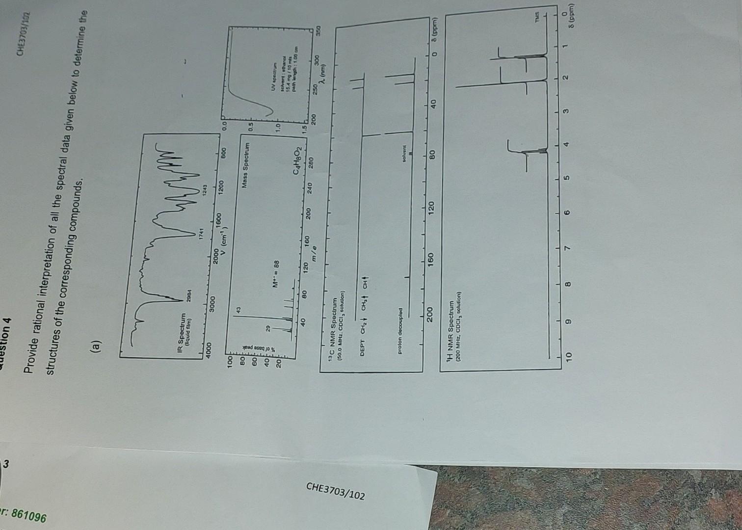 Solved Provide rational interpretation of all the spectral | Chegg.com