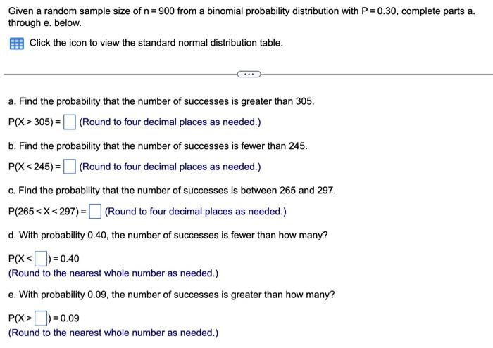Solved Given a random sample size of n = 900 from a binomial | Chegg.com
