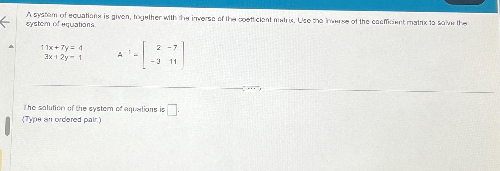 Solved A system of equations is given, together with the | Chegg.com