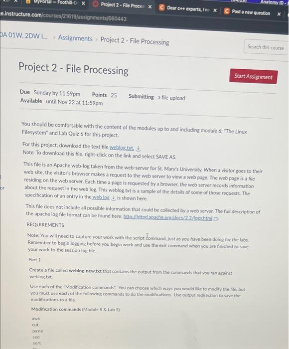 Solved You should be comfortable with the content of the | Chegg.com