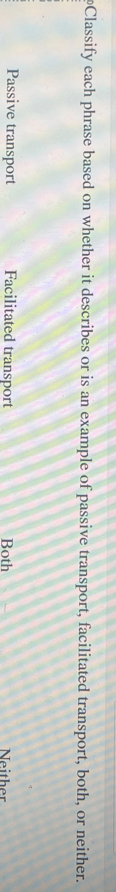 Solved DClassify each phrase based on whether it describes | Chegg.com