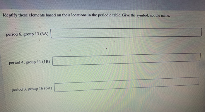 Solved Identify these elements based on their locations in | Chegg.com