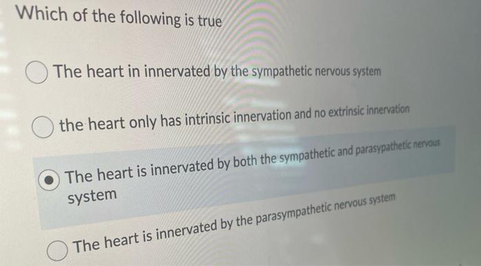 Solved Which of the following is true The heart in | Chegg.com