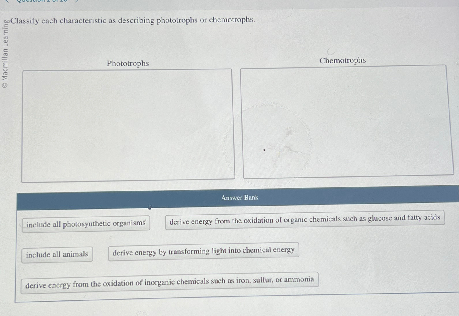 Solved aclassify each characteristic as describing | Chegg.com