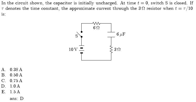 Solved In the circuit shown, the capacitor is initially | Chegg.com