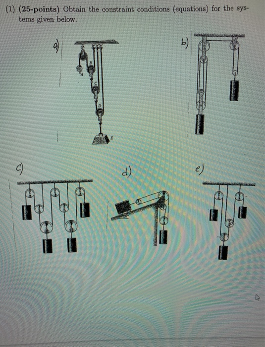Solved (1) (25-points) Obtain the constraint conditions | Chegg.com