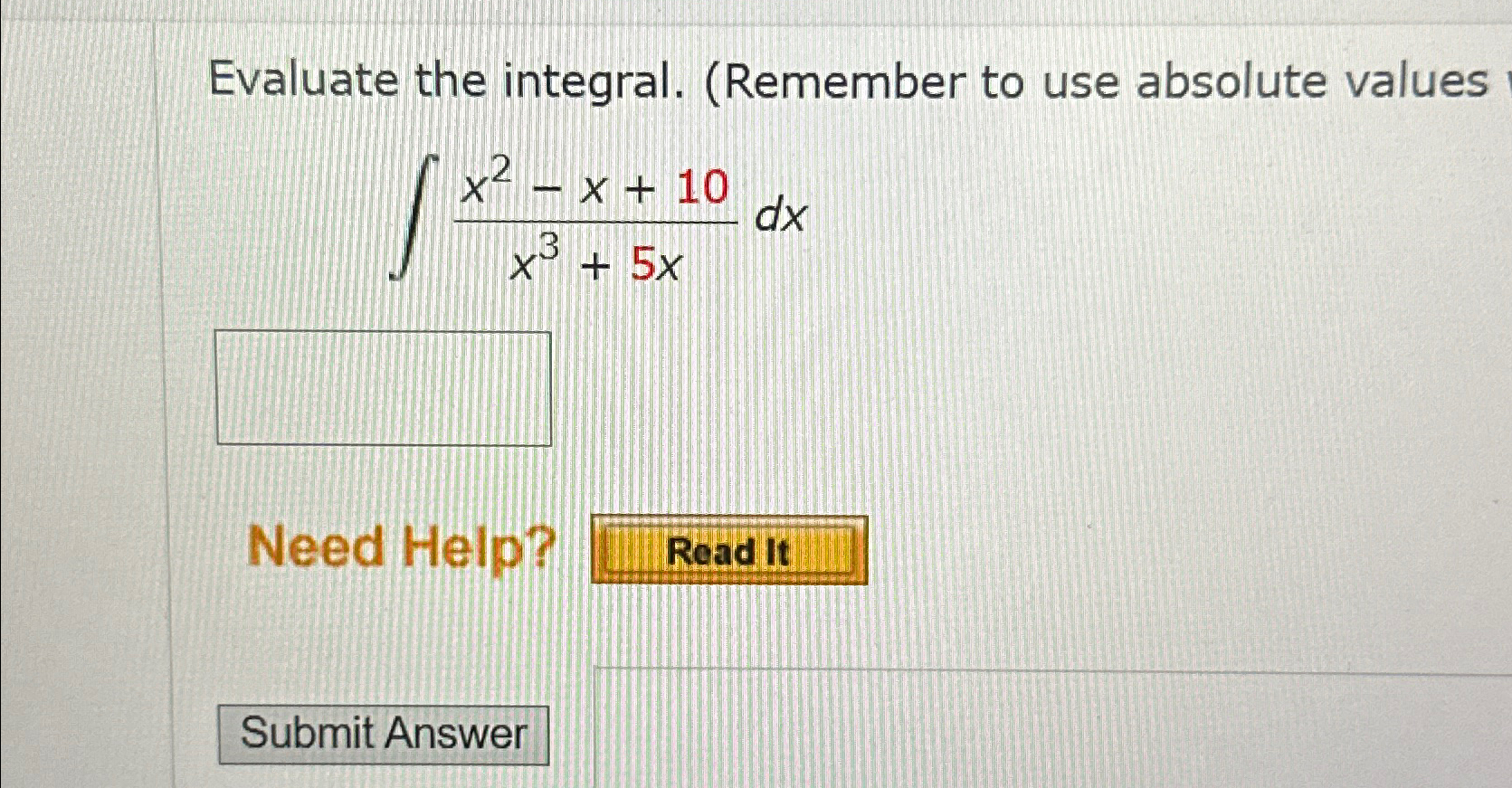 Solved Evaluate the integral. (Remember to use absolute | Chegg.com