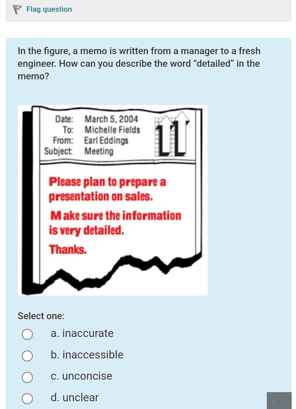 Solved Flag questionIn the figure, a memo is written from a | Chegg.com