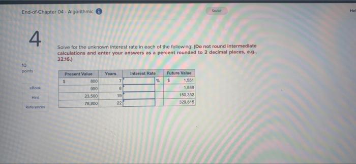 Solved End-of-Chapter 04 - Algorithmic Sol Hel 4 Solve for | Chegg.com