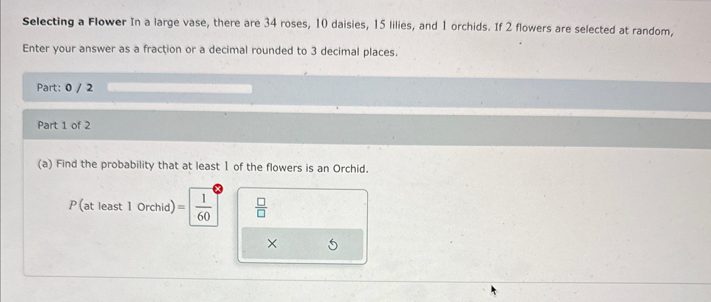 Solved Selecting a Flower In a large vase, there are 34 | Chegg.com
