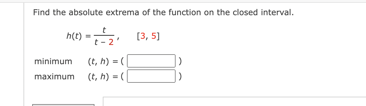 Solved Find the absolute extrema of the function on the | Chegg.com