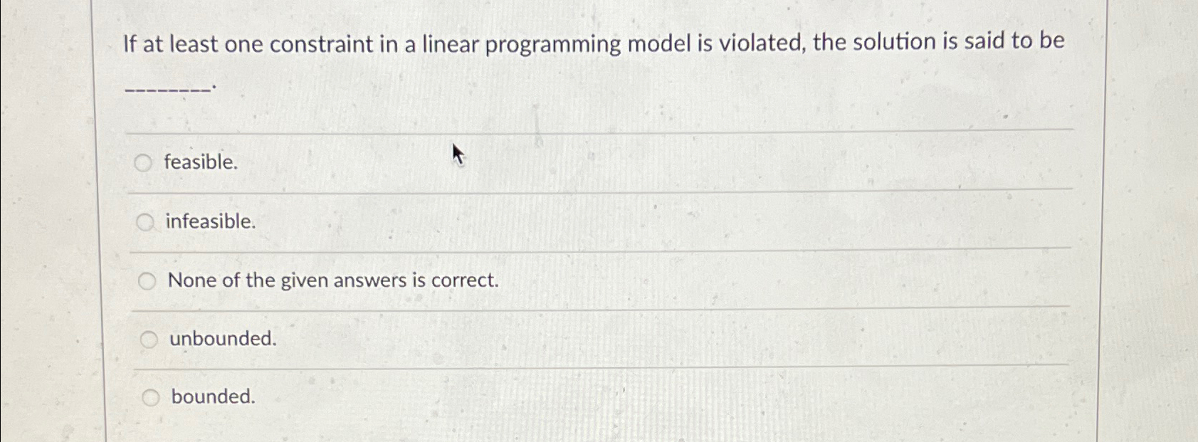 Solved If At Least One Constraint In A Linear Programming 7324
