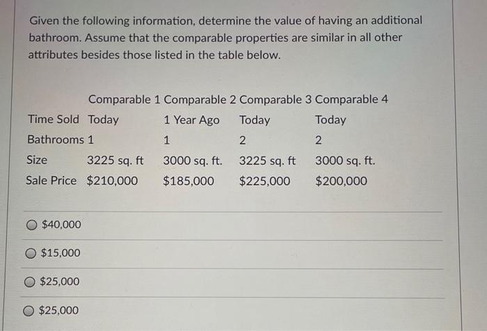 Solved Given the following information, determine the value | Chegg.com