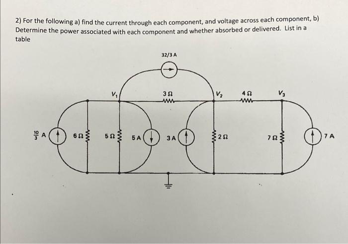 Solved 2) For the following a) find the current through each | Chegg.com