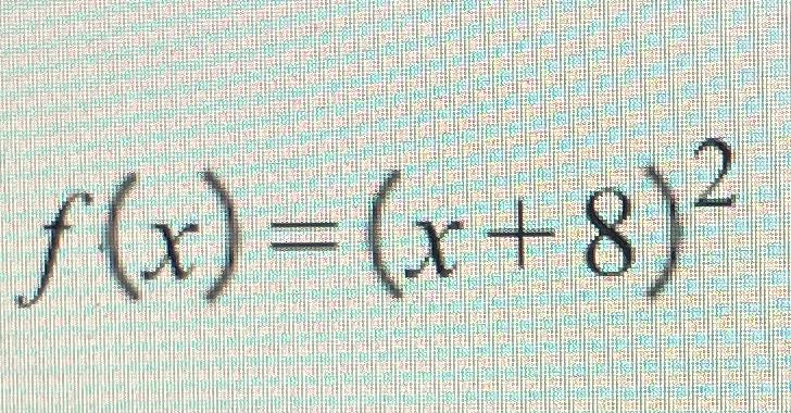 Solved f(x)=(x+8)2What is the inverse of this function | Chegg.com