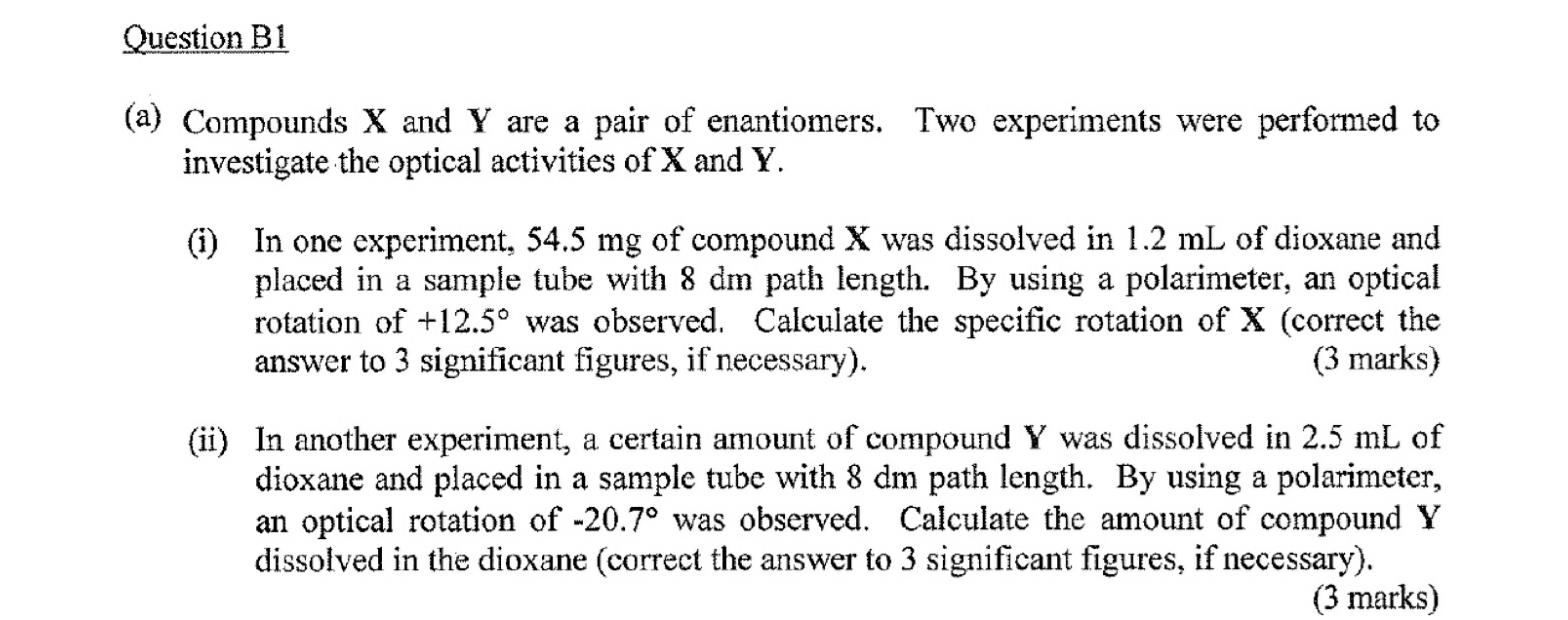 Solved Question B1(a) ﻿Compounds x ﻿and Y ﻿are a pair of | Chegg.com