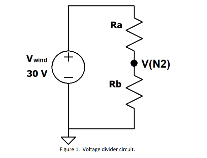Solved Figure 1. ﻿Voltage divider circuit. Using KCL and | Chegg.com