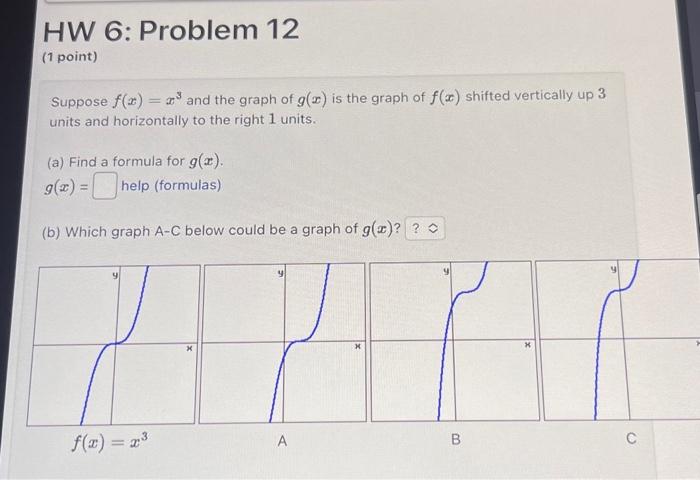 Solved Suppose f(x)=x3 and the graph of g(x) is the graph of | Chegg.com
