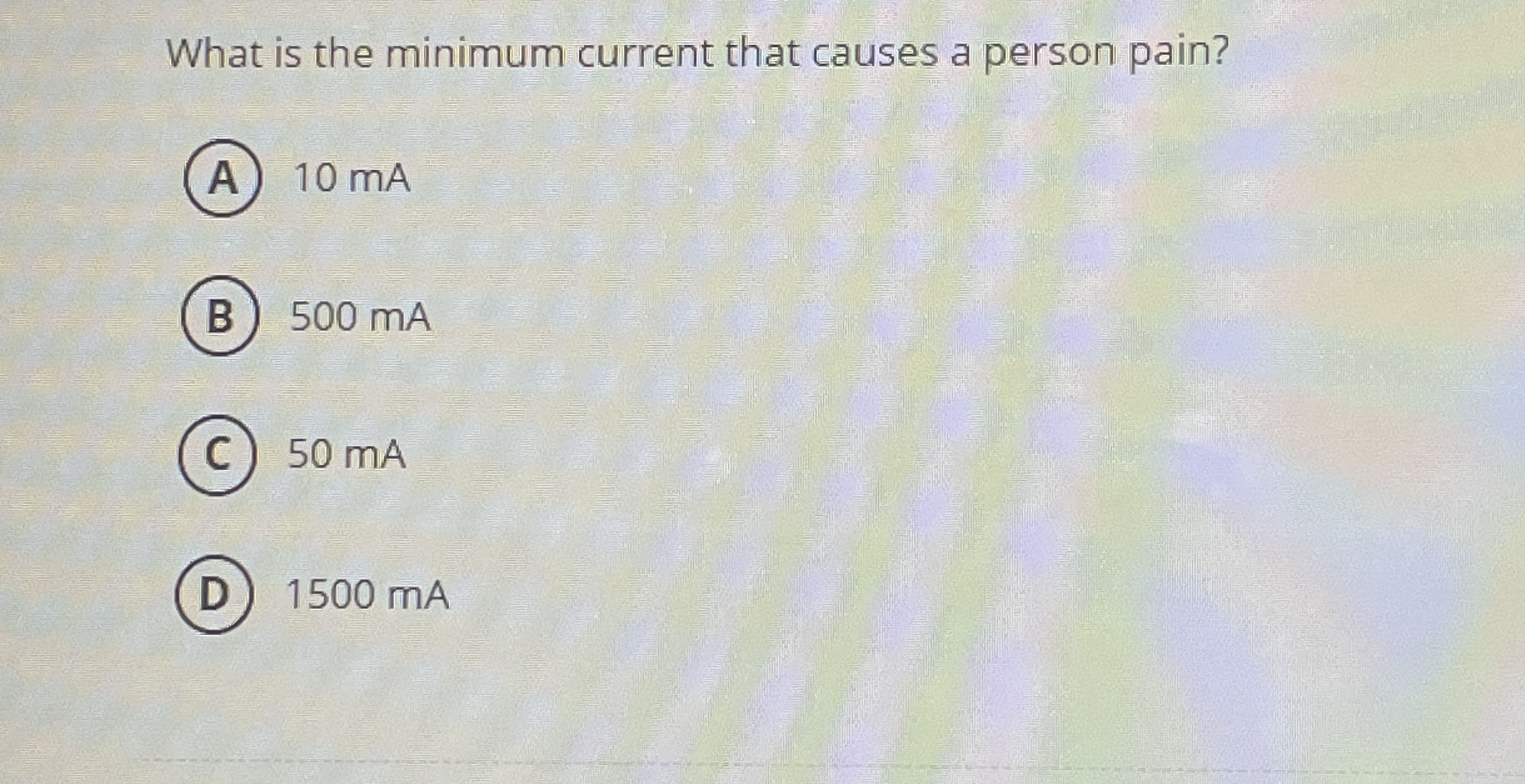 Solved What is the minimum current that causes a person | Chegg.com