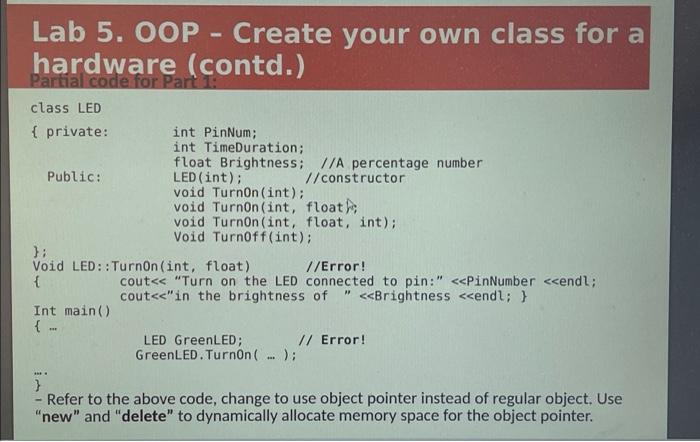 Solved Lab 5 Oop Create Your Own Class For A Hardware 0996