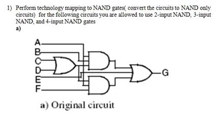 Solved Perform technology mapping to NAND gates (convert the | Chegg.com