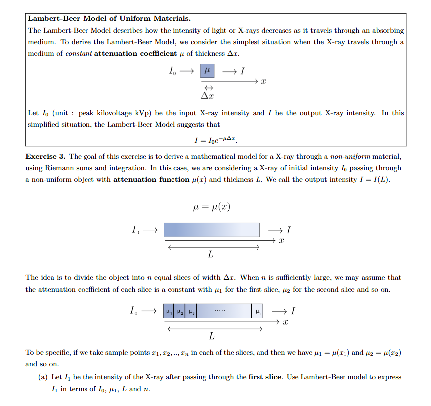 Solved Lambert-Beer Model of ﻿Uniform Materials.The | Chegg.com