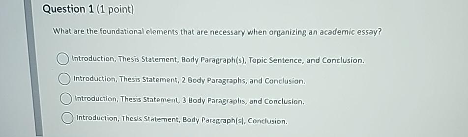 Solved Question 1 (1 ﻿point)What are the foundational | Chegg.com