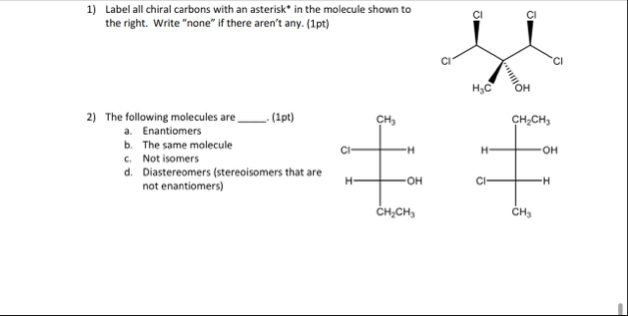 Solved Label all chiral carbons with an asterisk* ﻿in the | Chegg.com