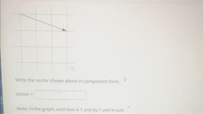 Solved Write the vector shown above in component form. | Chegg.com