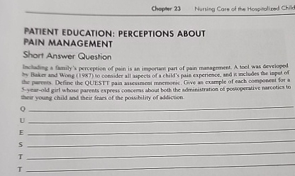 Solved Chopter 23Nursing Care of the Hospitalized | Chegg.com
