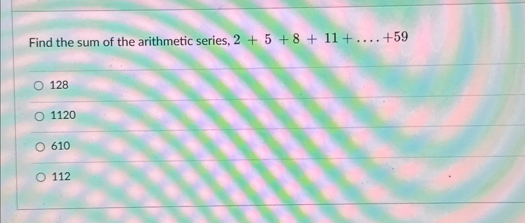 Solved Find the sum of the arithmetic series, | Chegg.com