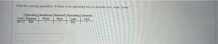 Solved Find the missing quantities by first computing the | Chegg.com