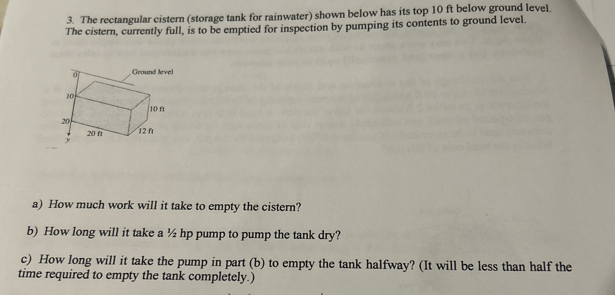 Solved The rectangular cistern (storage tank for rainwater) | Chegg.com