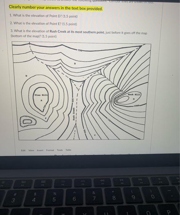 Solved Use the topographic map below to answer the following | Chegg.com