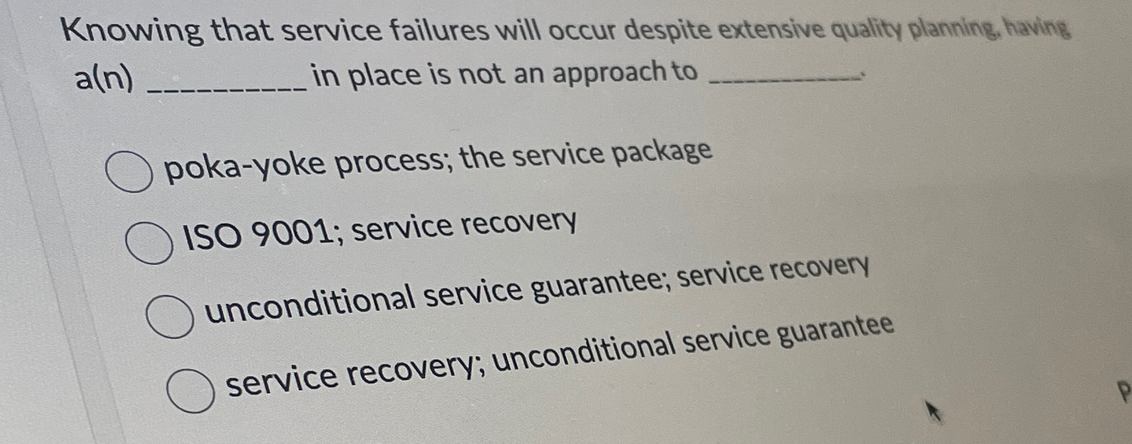 Solved Knowing that service failures will occur despite | Chegg.com