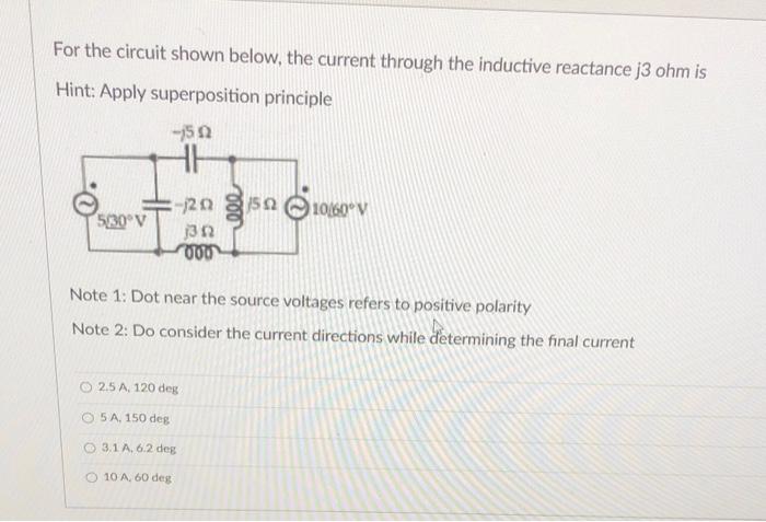 Solved For the circuit shown below, the current through the | Chegg.com