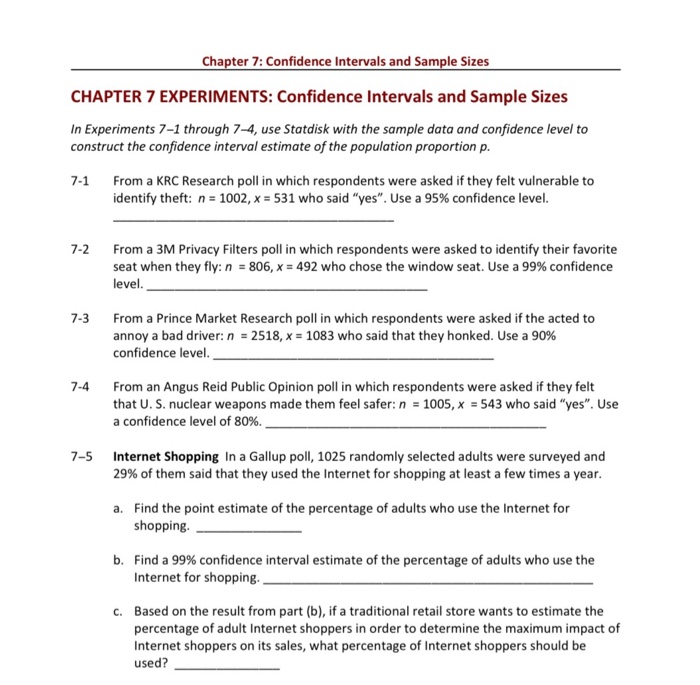 Solved Chapter 7: Confidence Intervals and Sample Sizes | Chegg.com