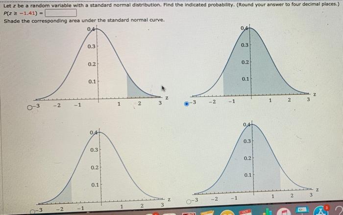 Solved Let z be a random variable with a standard normal | Chegg.com