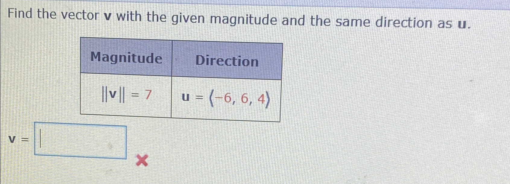 Solved Find the vector v ﻿with the given magnitude and the | Chegg.com