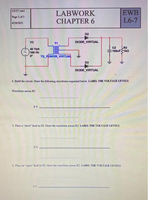 Solved Build the circuit. Draw the following waveforms | Chegg.com