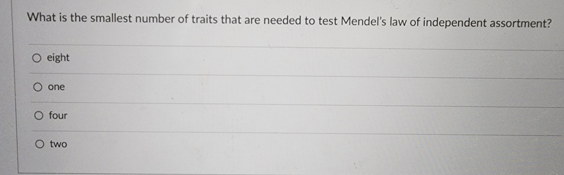 Solved What is the smallest number of traits that are needed | Chegg.com