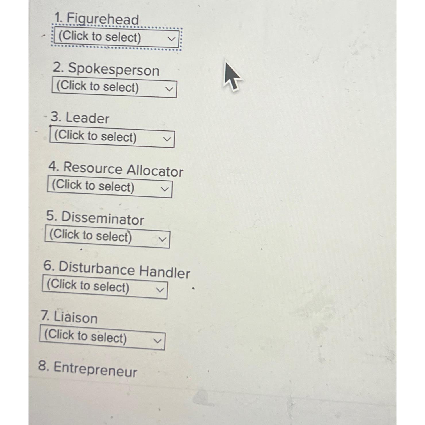 Solved Figurehead(Click to select)SpokespersonLeaderResource | Chegg.com