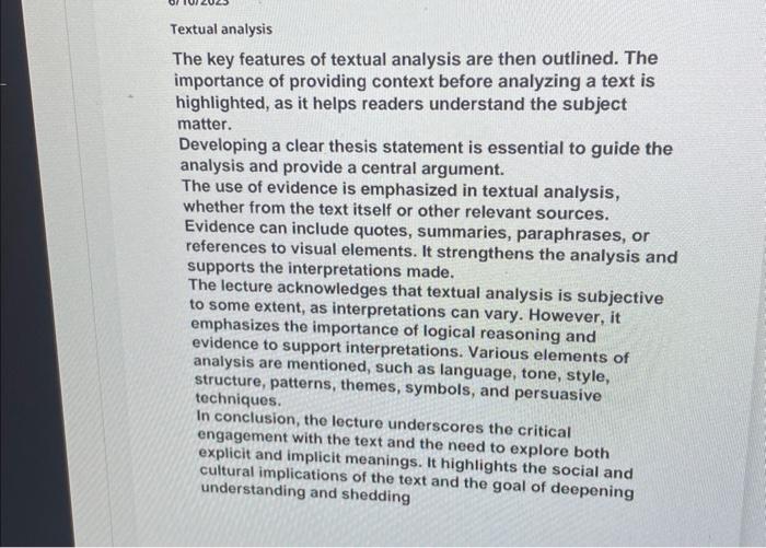 Solved ENG* 101 Textual Analysis Post-Write Now that you | Chegg.com