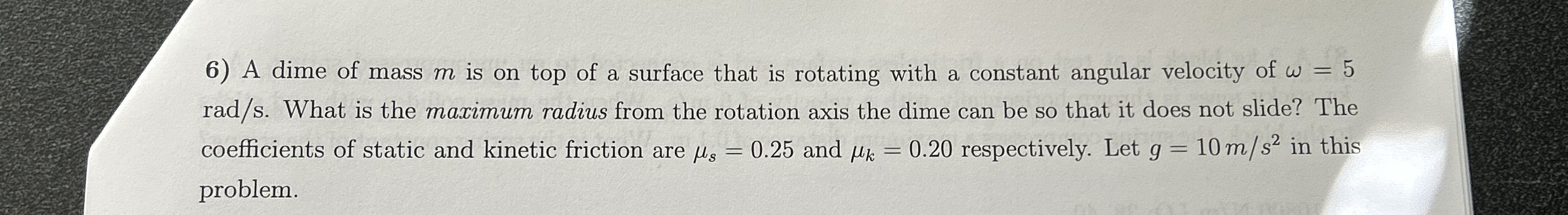 High Quality SOLUTION A dime of mass m ﻿is on top of a surface that is | Chegg.com