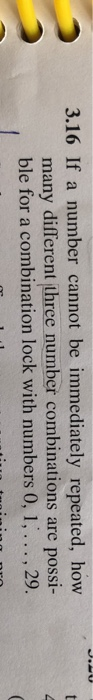 Solved 3.16 If a number cannot be immediately repeated, how | Chegg.com