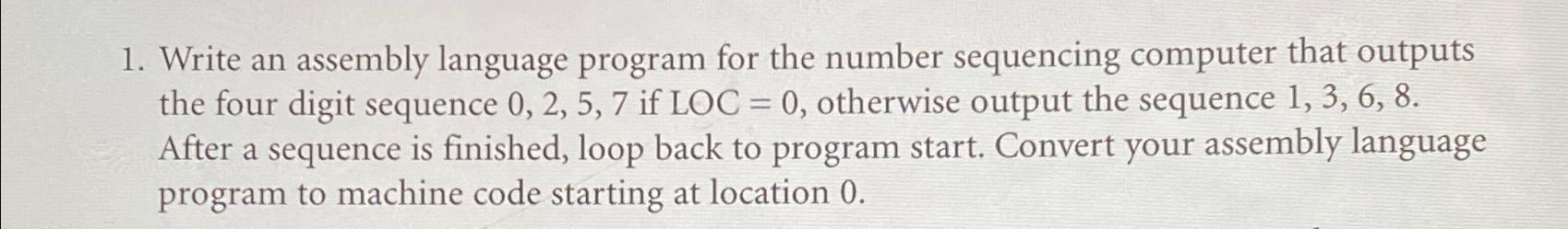 Solved Write an assembly language program for the number | Chegg.com