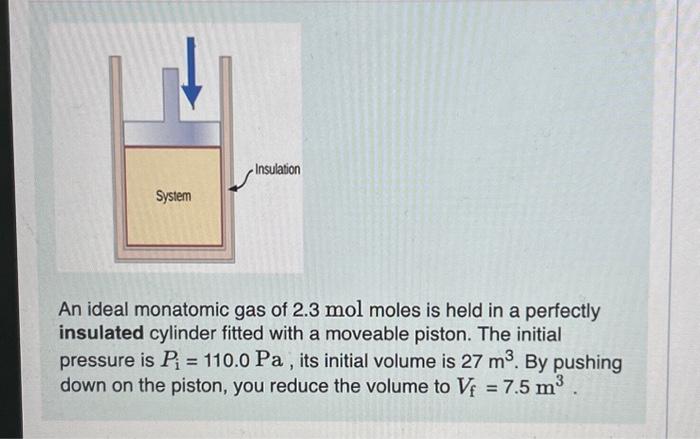 Solved An ideal monatomic gas of 2.3 mol moles is held in a | Chegg.com