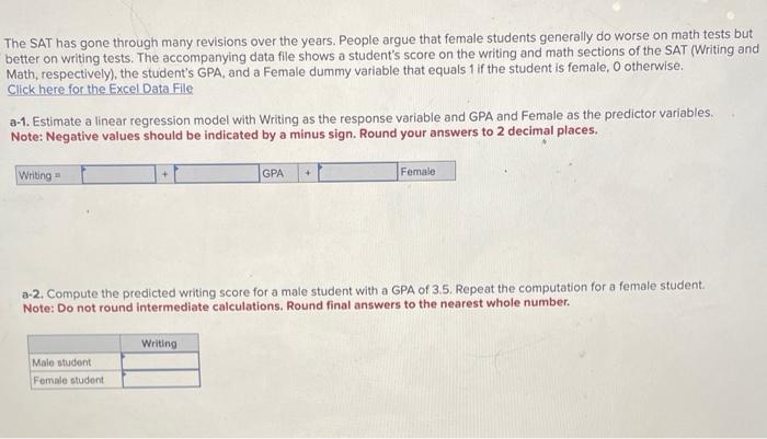 Solved The SAT has gone through many revisions over the | Chegg.com