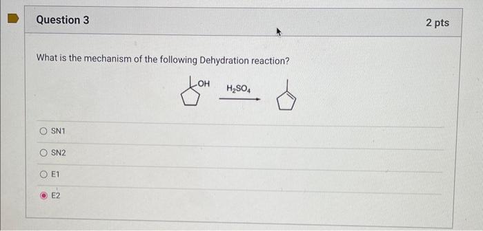 Solved What is the mechanism of the following Dehydration | Chegg.com