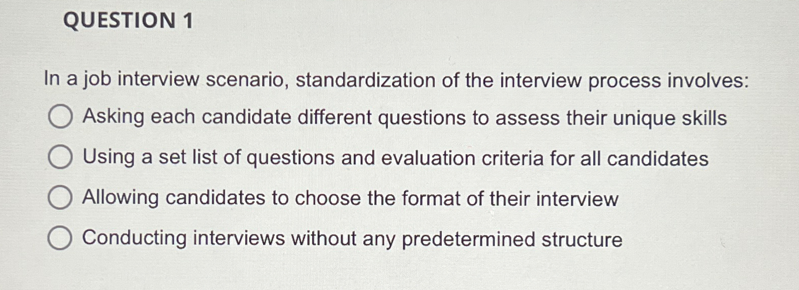 Solved QUESTION 1In a job interview scenario, | Chegg.com